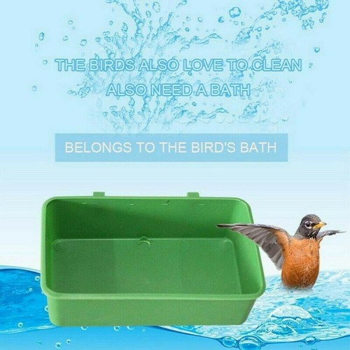 Bird Water Bath Tub Pet Bird Bowl Parrot Parakeet Birdbath Cage Hanging ...