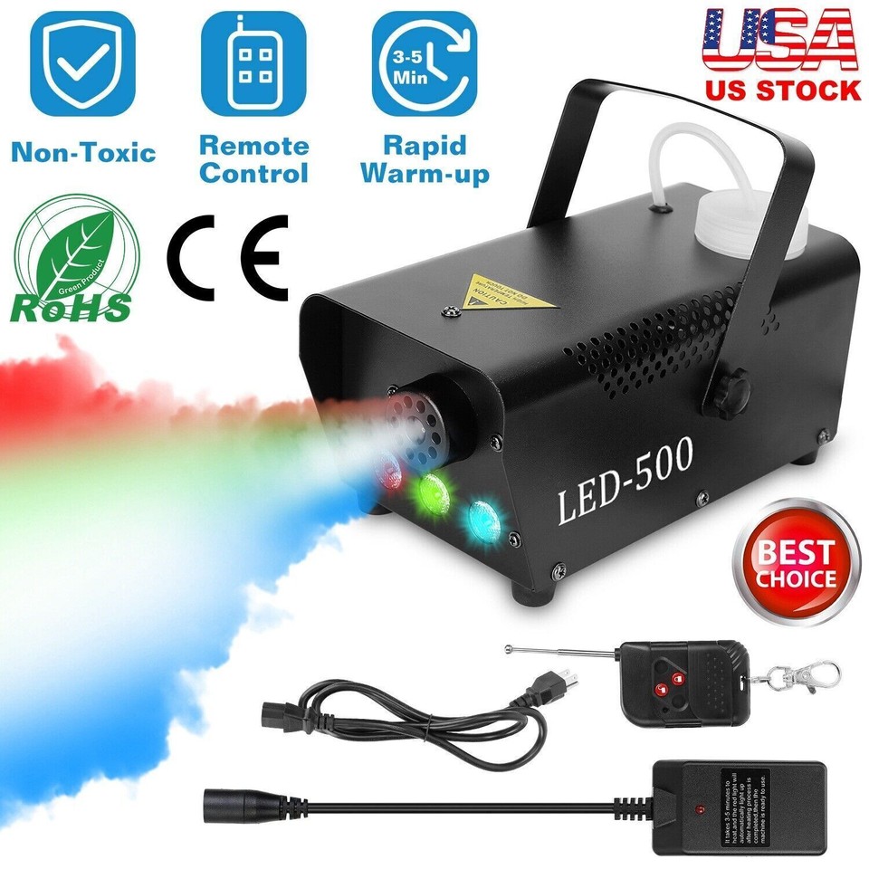 400W Fog Machine Smoke Machine RGB Light Remote Control for Parties ...