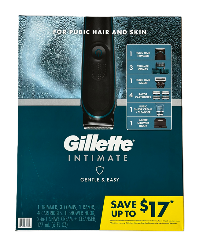 Gillette Intimate Men’s Pubic Hair Grooming Kit (1 Trimmer, Combs, 1 ...