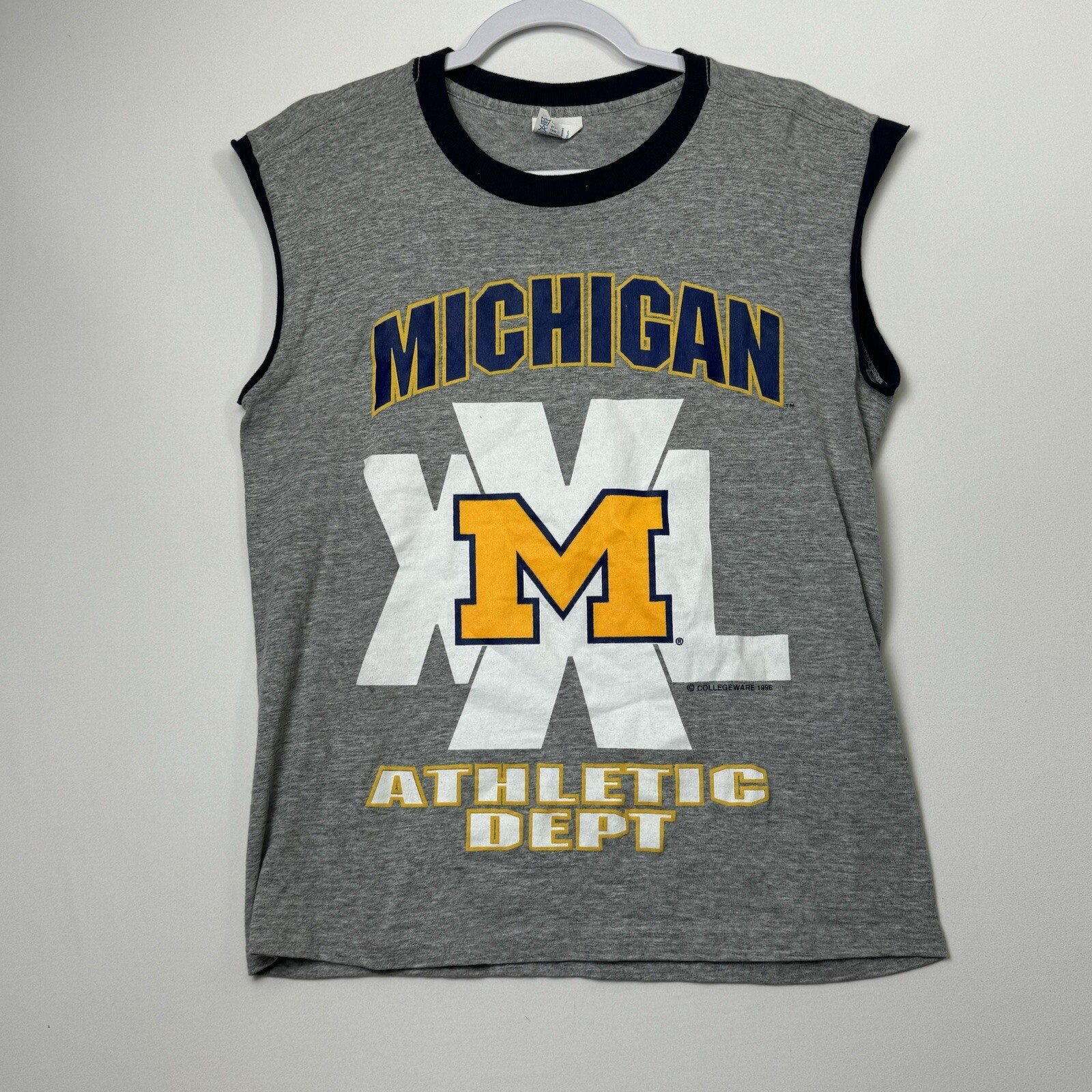 Vintage 90s College University of Michigan Wolverines Size Large Grey ...