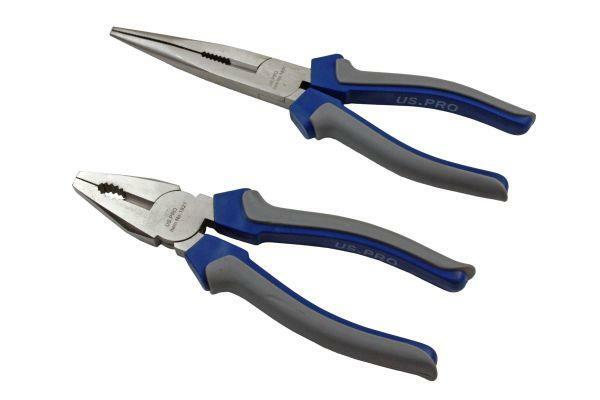 US PRO Tools 5pc Pliers Set combination long bent nose side cutters ...