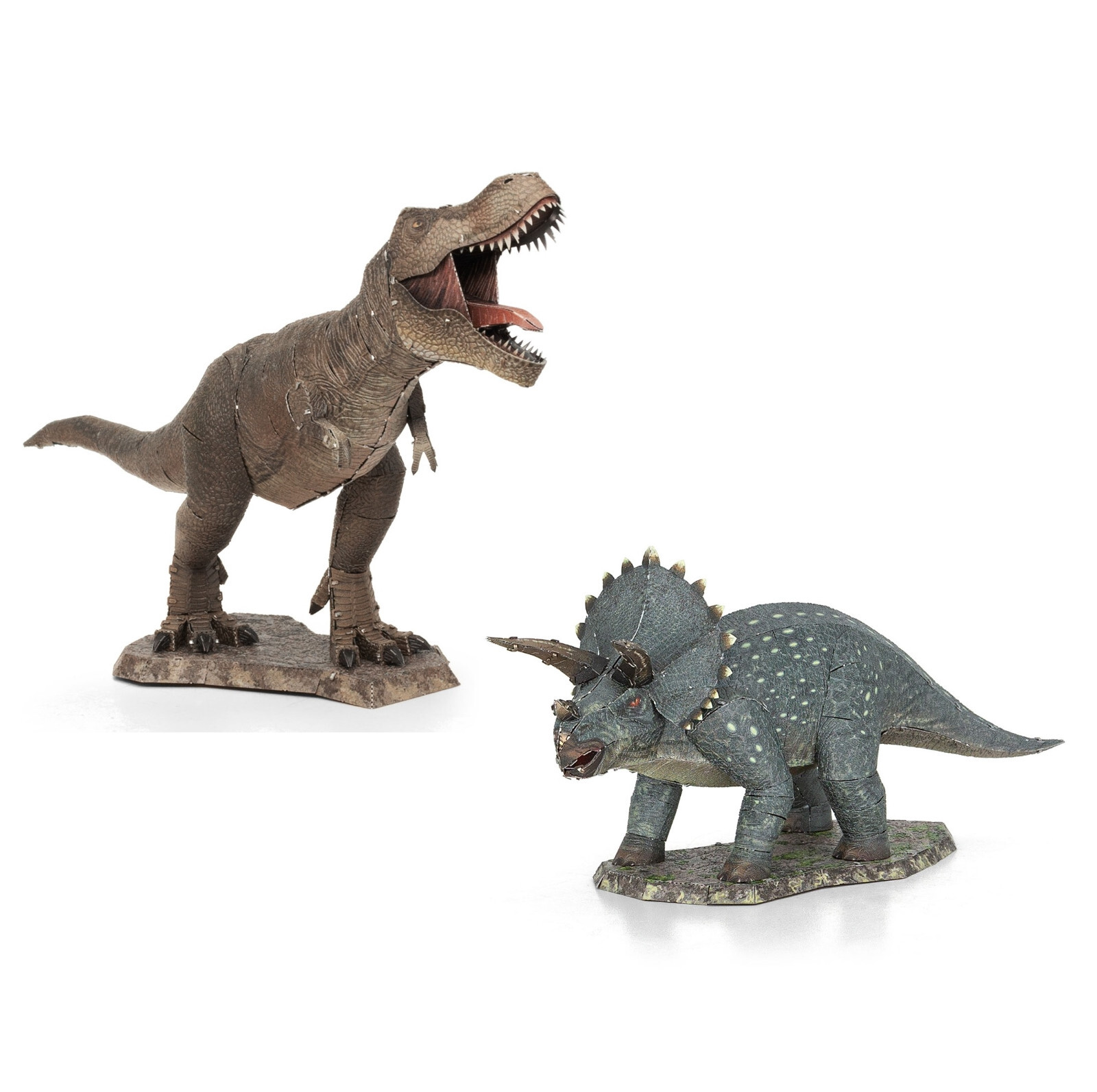Fascinations Metal Earth TYRANNOSAURUS REX & TRICERATOPS Dinosaurs 3D ...
