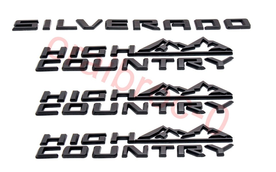 Matte Black 2019 - 2023 Chevrolet Silverado High Country 6.2L Emblem ...