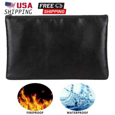 2000℉ Fire Proof money Bag Fireproof Document Pouch Waterproof Safe ...
