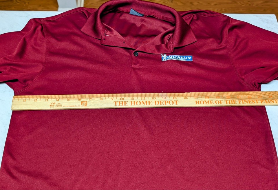 Michelin Nike Dri-Fit Golf Polo Shirt Maroon Red Men's L Michelin Man ...