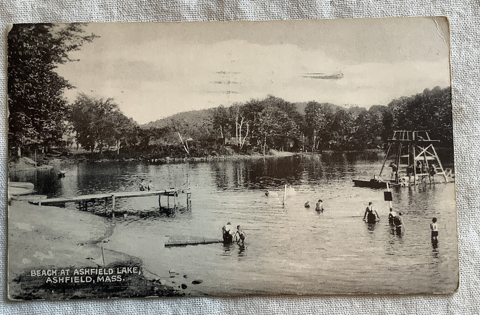 Vintage Postcards Beach At Ashfield Lake Massachusetts 1950S MA | eBay