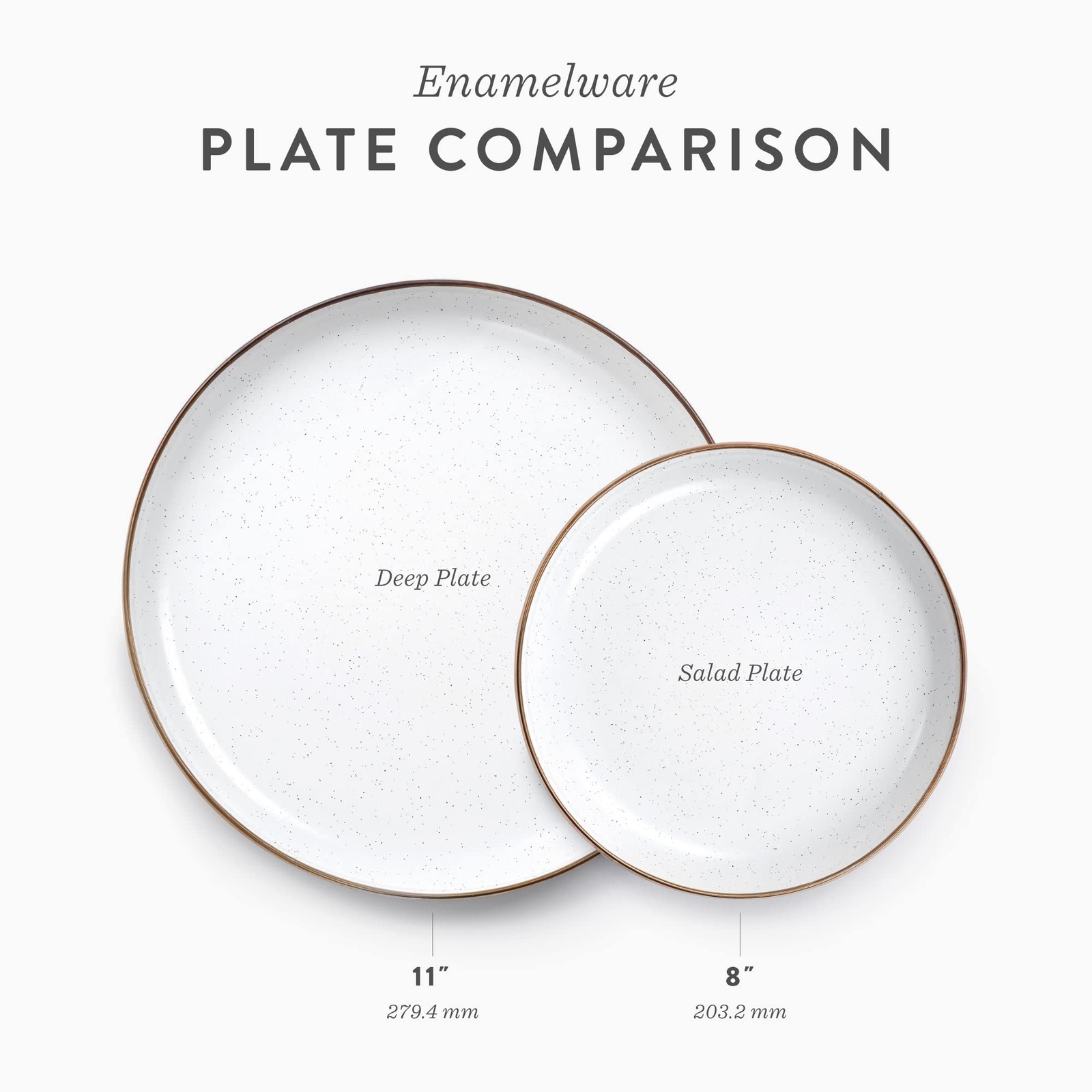 Barebones Enamel Deep Plate, Set of 2 - Hand-Finished Baked Stainless ...