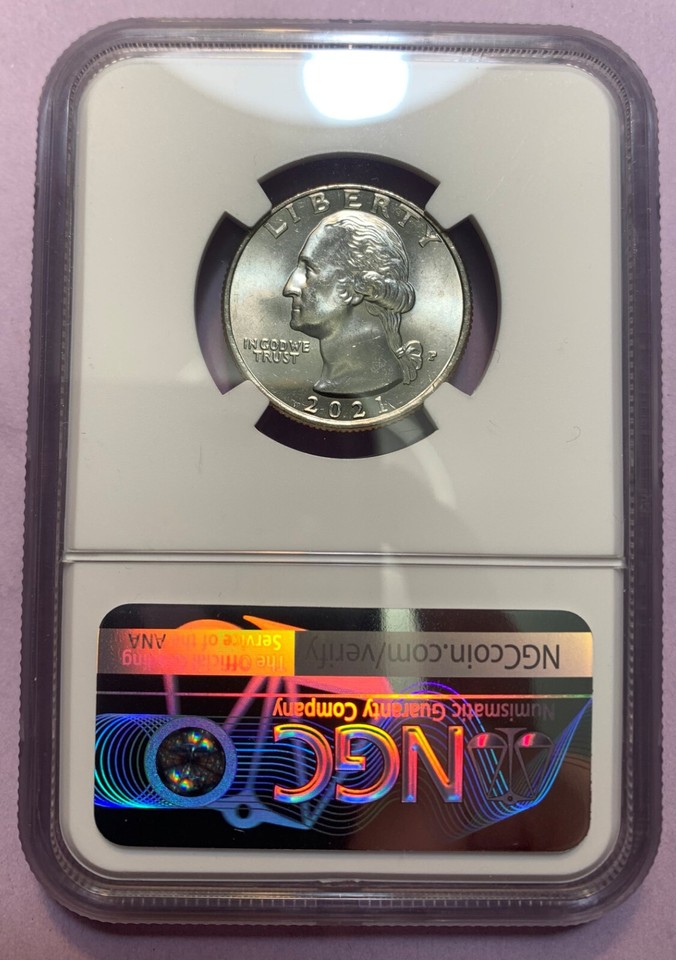 2021-P Full Crown Die Chip Error NGC Graded MS65 Washington Crossing ...