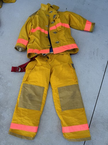 Large FIRE-DEX CHIEFTAIN FIREFIGHTER BUNKER FIRE FIGHTING TURNOUT COAT ...
