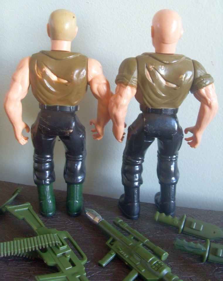 Two 1985 M Force Military Muscle Action Figures w/ Weapons ...