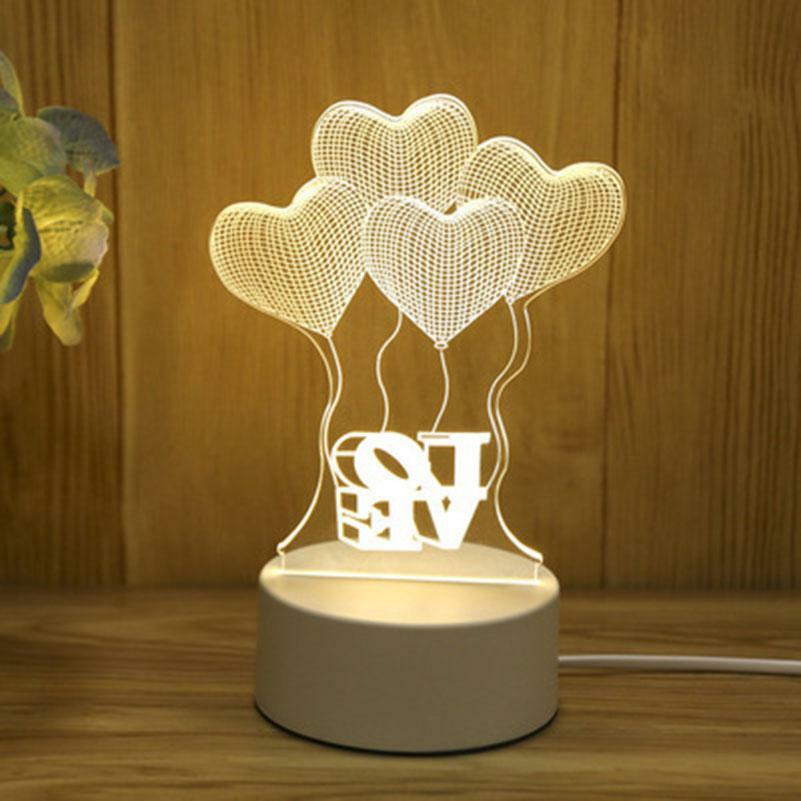 3D Illusion Lamp 7 Colors LED Night light USB Touch Small Table Lamp ...