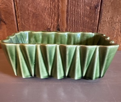 Vintage Upco Green Pottery Rectangular Ceramic Planter Pot ~ MCM ...