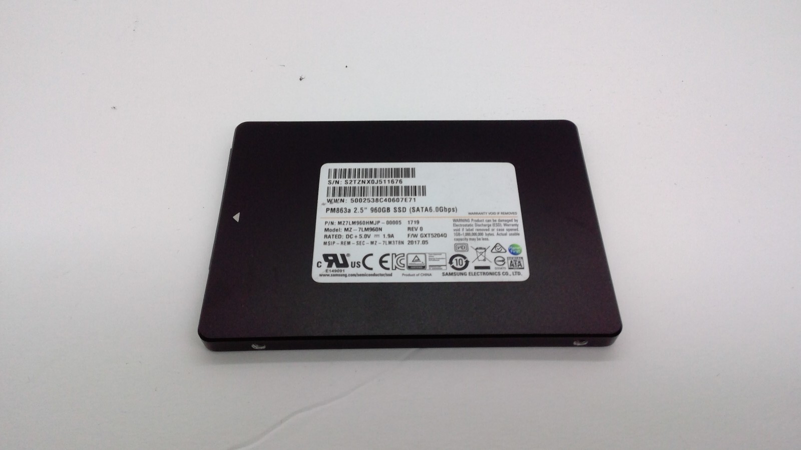 SAMSUNG PM863 2.5" 960GB SATA Hard Drive MZ-7LM960N | eBay