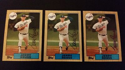 Jerry Reuss Dodgers 1987 Topps #682 Pirates Cardinals Signed Auth ...