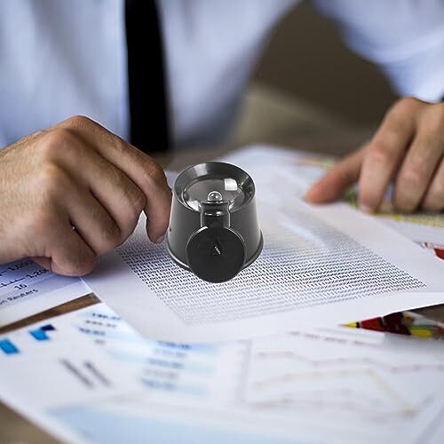 Jewelers Loupe Magnifier 10X Magnifing Glass with Lights Eye Loop ...