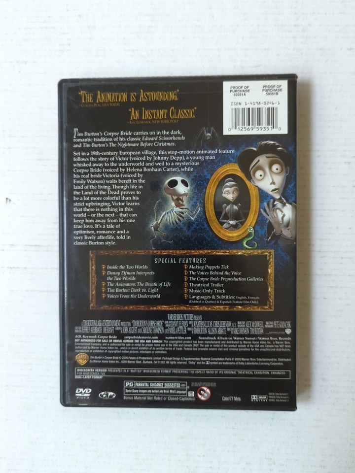 Corpse Bride (DVD, 2005) Tim Burton, Johnny Depp 12569593510| eBay