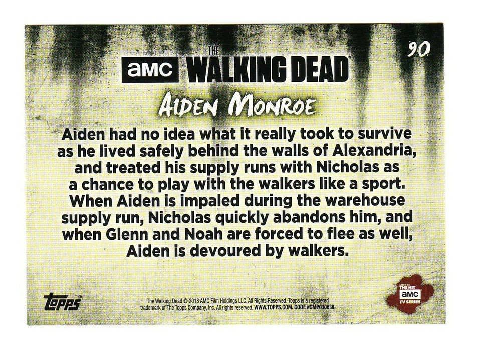 WALKING DEAD HUNTERS AND THE HUNTED BASE CARD 90 AIDEN MONROE | eBay