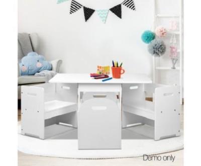 Kids Childrens Craft Meals Activity Play Table & Chair Set w/ Storage ...