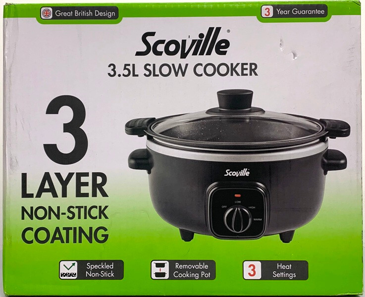 Slow Cooker 3.5L Tempered Glass Lid & Removable Non-Stick Bowl Scoville ...