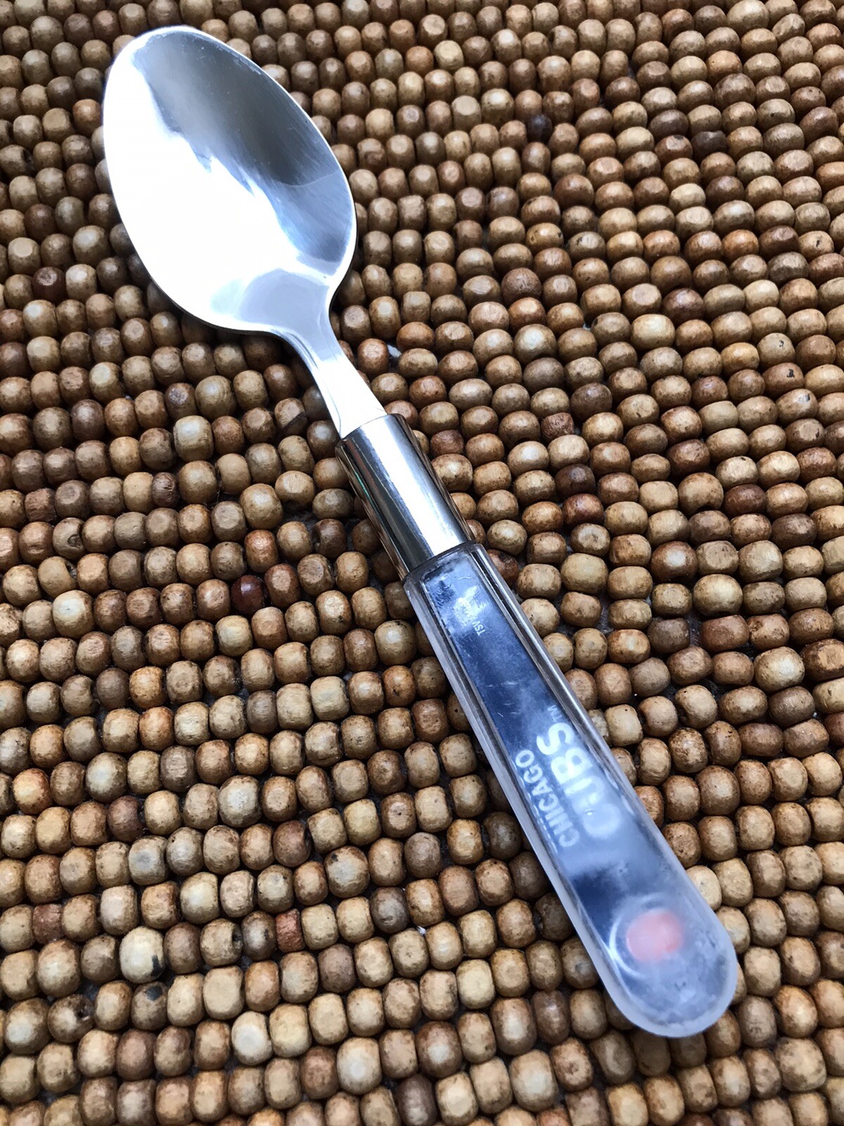 CHICAGO CUBS Baseball Red Blue Stainless Clear Plastic TEASPOON 6.25 ...
