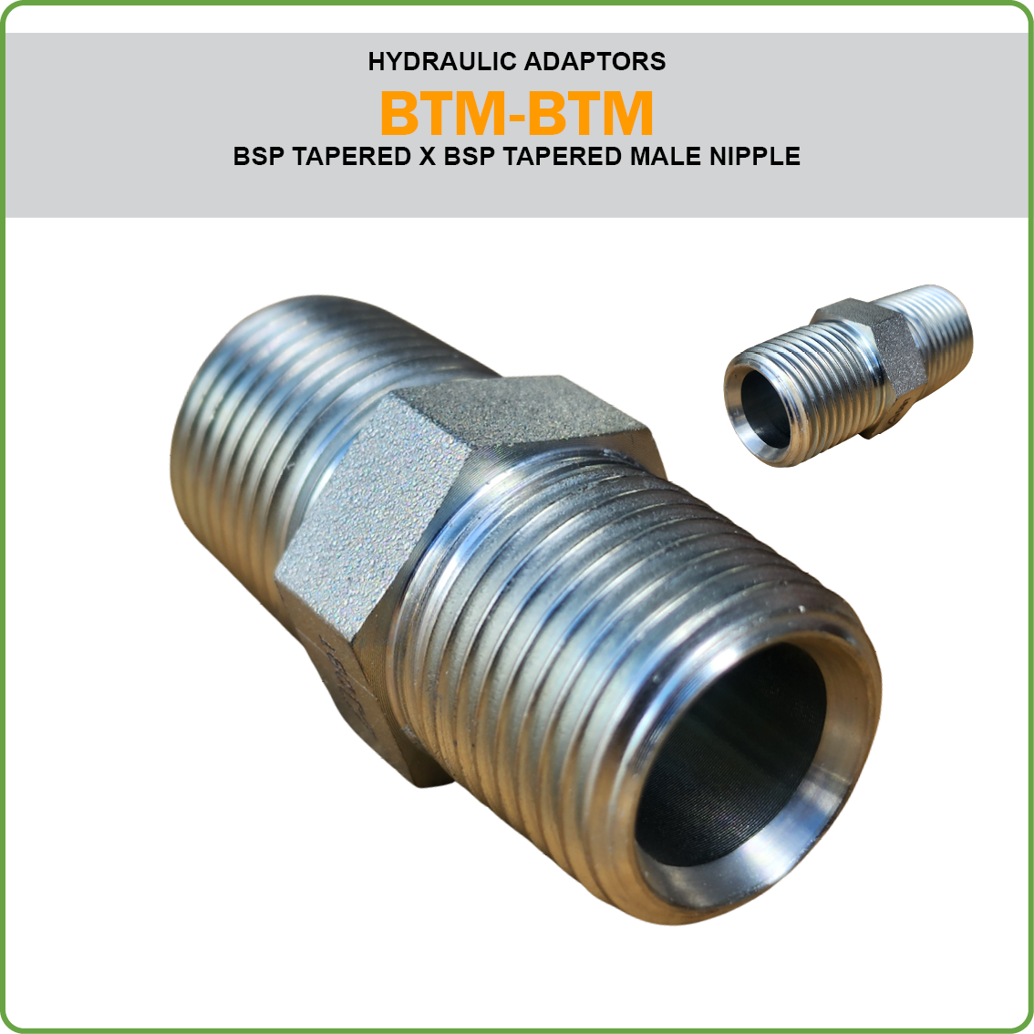 Hydraulic Adaptor Fitting BSP Male Male Nipple Bulkhead BSPP BSPT 1/8 ...
