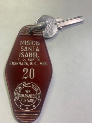 Mission Santa Isabel Hotel Motel Room Key Fob & Key Ensenada Mexico #58 ...