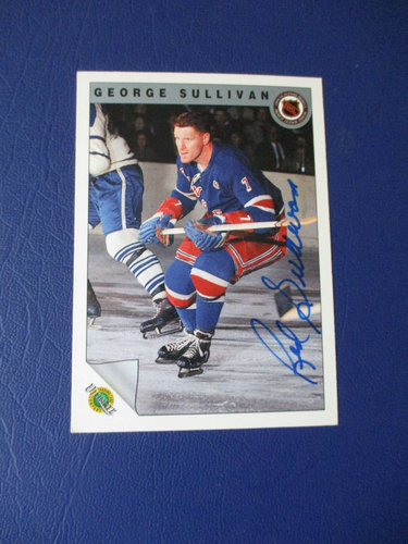 George Sullivan autographed Hockey Card (Rangers) Red Sullivan 1992 ...