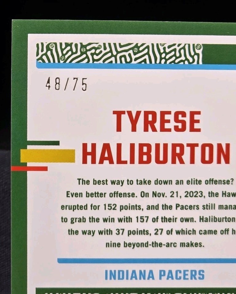 TYRESE HALIBURTON 2023-24 Panini Donruss Optic RED FAST BREAK PRIZM SN ...