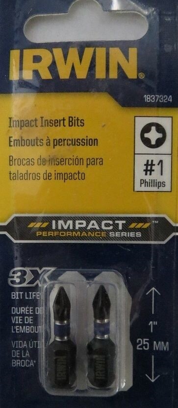 Irwin #1 Phillips 1" Impact Insert Bits 1837324 | eBay