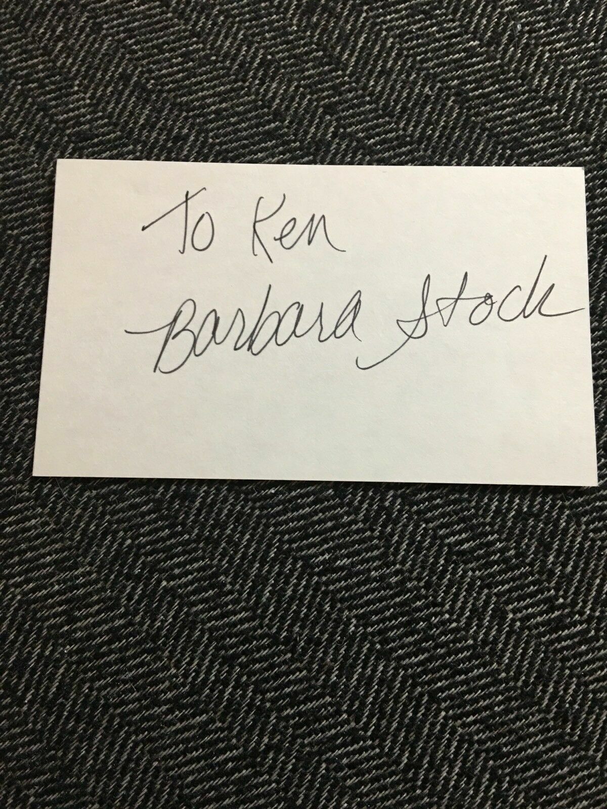 BARBARA STOCK - ACTRESS - AUTOGRAPH SIGNED - INDEX CARD - AUTHENTIC | eBay