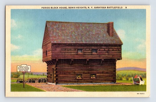 Postcard New York Bemis Heights NY Block House Saratoga Battlefied ...