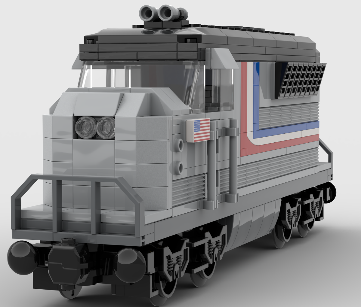 Mini Lego Train Amtrak Walthers 85' Budd Small Window Coach Ready