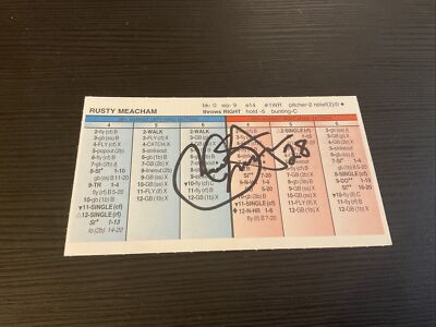 STRAT-O-MATIC Card Signed Rusty Meacham 1992 Royals | eBay