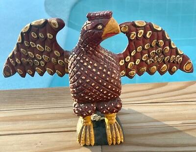 Daniel & Barbara Strawser Folk Art Carved Eagle ~ Signed and dates on ...