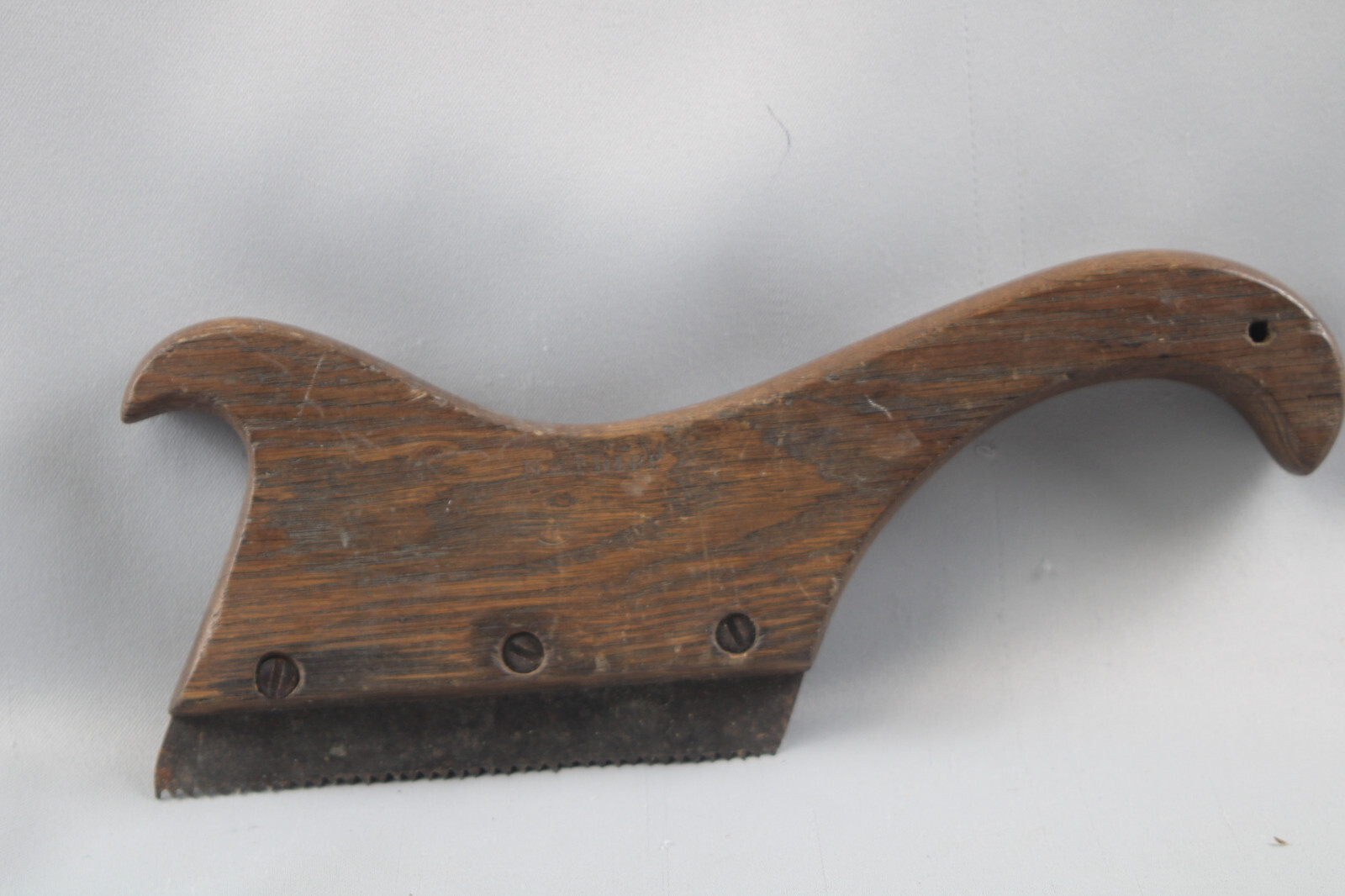 Fine 19th C., Antique Primitive Handmade Oak 5-3/4" ~ 8 PPI Stair Saw ...