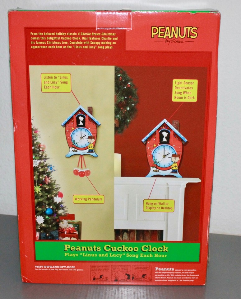 *NEW* Peanuts Christmas Musical Cuckoo Clock Mark Feldstein Snoopy ...