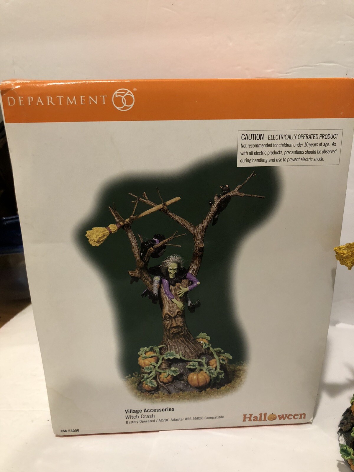 Dept 56 Halloween Village Accessories Witch Crash Box 53056 HEAD DOES ...