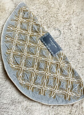 NWT TAHARI HOME LUXURY VELVET TABLE TOP BEADED CHRISTMAS TREE SKIRT 24 ...