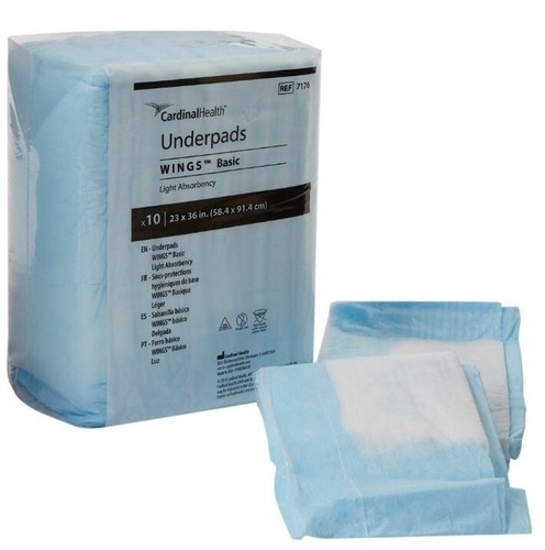 Cardinal Health Underpads Wings Basic 10 Pack 23” x 36” 7176 NEW Sealed ...