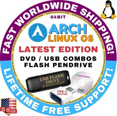 ARCH LINUX OS LATEST BUILD DVD/USB COMBOS, FAST SHIPPING | eBay