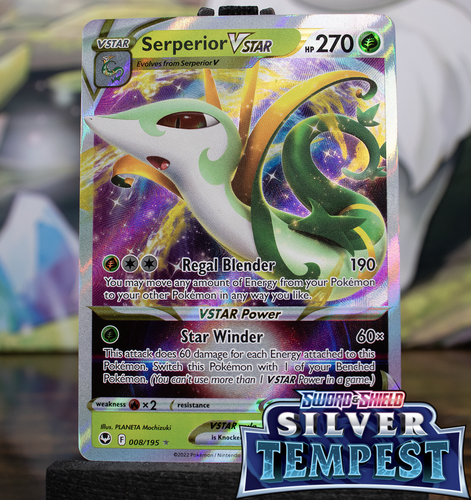 Serperior VSTAR 008/195 ~ Pokemon TCG Silver Tempest ~ NM - Mint Holo ...