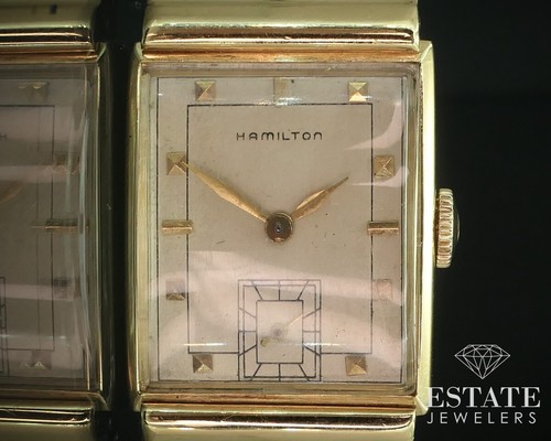 Vintage 18k Yellow Gold Hamilton Cal. 982 Stair Step Case Mens Watch ...