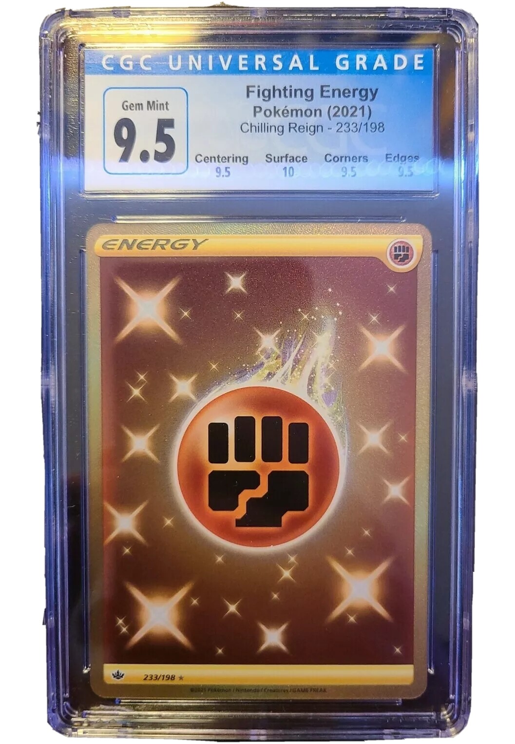 Pokémon CGC 9.5 Gem Mint Fighting Energy Chilling Reign 233/198 | eBay