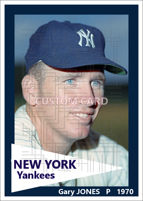 Gary Jones - 1970 New York Yankees - 2.5 x 3.5 custom card (blank back ...