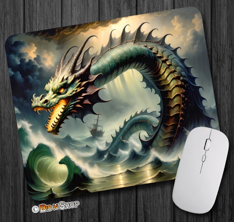 Sea Monster Serpent Dragon Kraken - Mousepad / PC Mouse pad - Fantasy ...