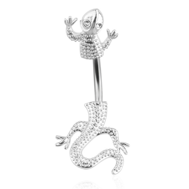 Stainless Steel Lizard Navel Belly Button Ring Bar Women Body Piercing ...
