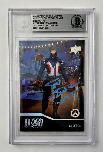 Overwatch Signed Card Soldier 76 Fred Tatasciore Slab Autograph Beckett ...