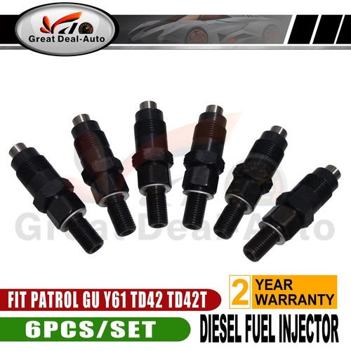 Set of 6 New Diesel Fuel Injectors Set For Nissan Patrol GU Y61 TD42 ...