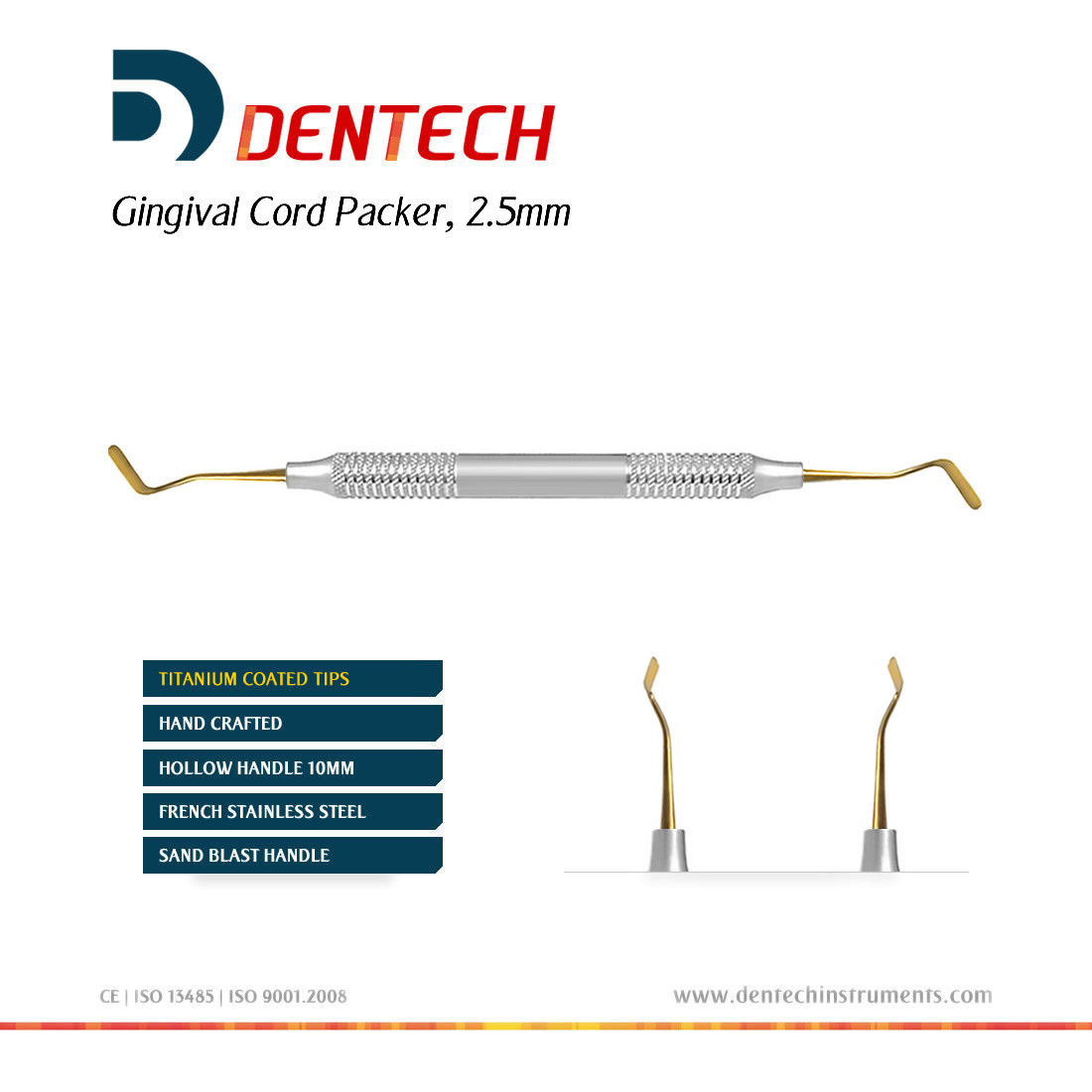 Dental Gingival Cord Packer 1.5mm & 2.5mm Instrument Retraction Non ...