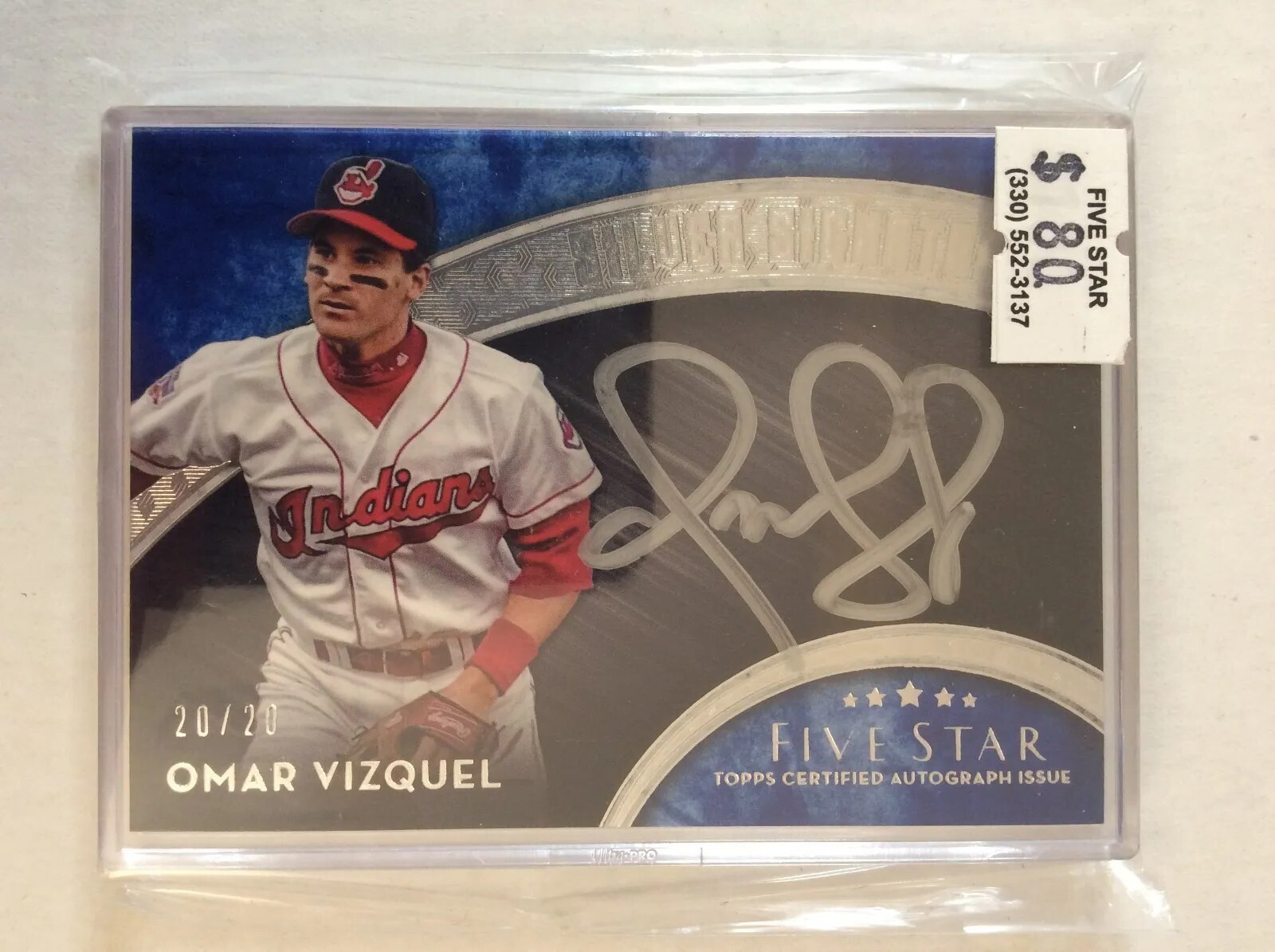 2017 TOPPS FIVE STAR OMAR VIZQUEL SILVER SIGNATURES AUTOGRAPH - BLUE 20 ...